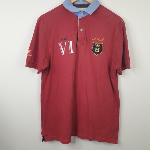 Howick Rugby Polo Shirt Mens Medium Red Short Sleeve Cotton Collared T ...