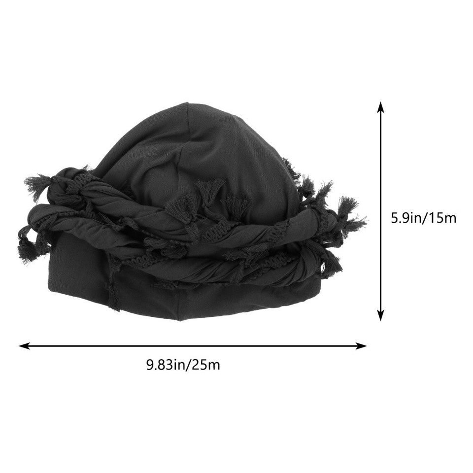 Tassel-edged Turban Hat Men Head Wrap Elastic Twisted Men's Design Hats ...