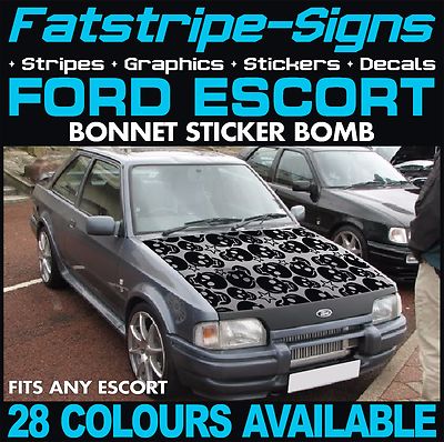to fit FORD ESCORT GRAPHICS STICKER BOMB BONNET DECALS STICKERS CAR RS ...