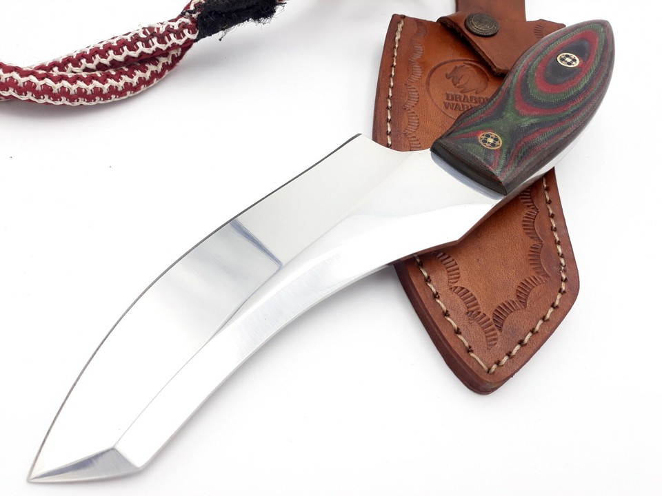 D2 STEEL CUSTOM HANDMADE FORGE HUNTING TACTICAL CAMP KNIFE WITH MICARTA ...