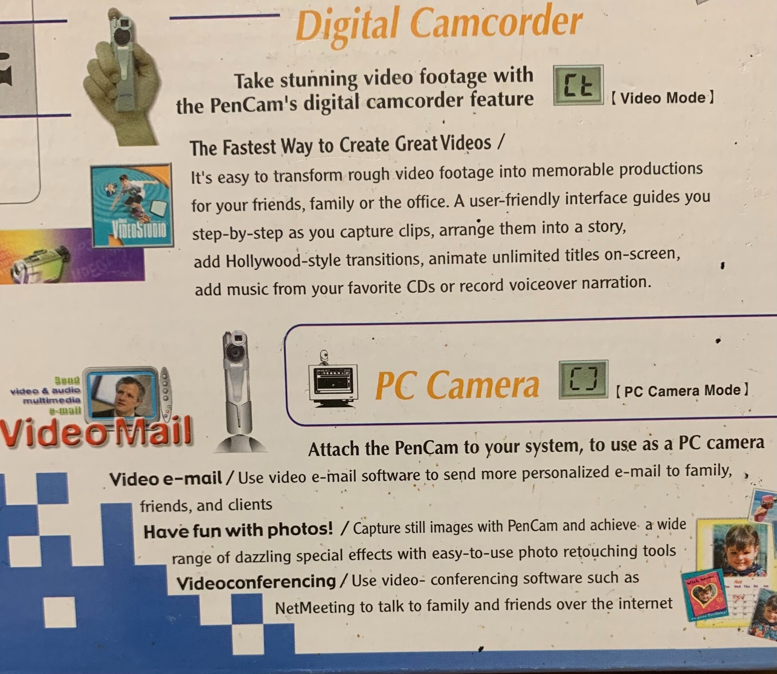 VGA PenCam Digital Camera AIPTEK trio old Geek older tech see photos ...