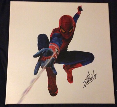 Stan Lee Autograph Signed 19.5 Inch x19.5 Inch Canvas SPIDER MAN MARVEL ...
