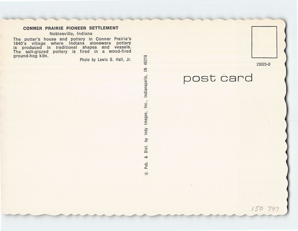 Postcard Potter's house and pottery, Conner Prairie Pioneer Settlement ...