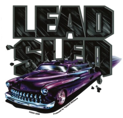 1940's Purple LEAD SLED Muscle Car Hot Rod Bumper Sticker TOOLBOX Decal ...