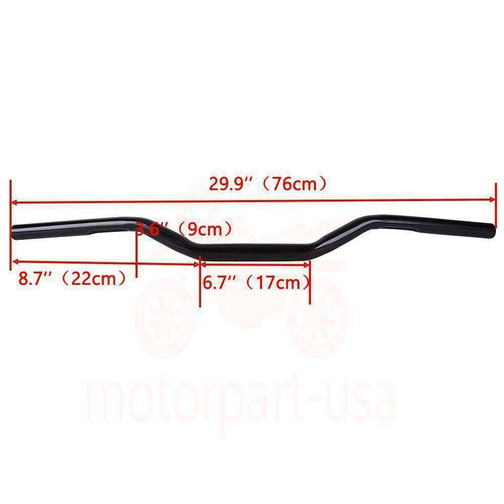 1" 25mm Motorcycle Tracker Drag Bars Handlebars For Harley Honda Suzuki ...