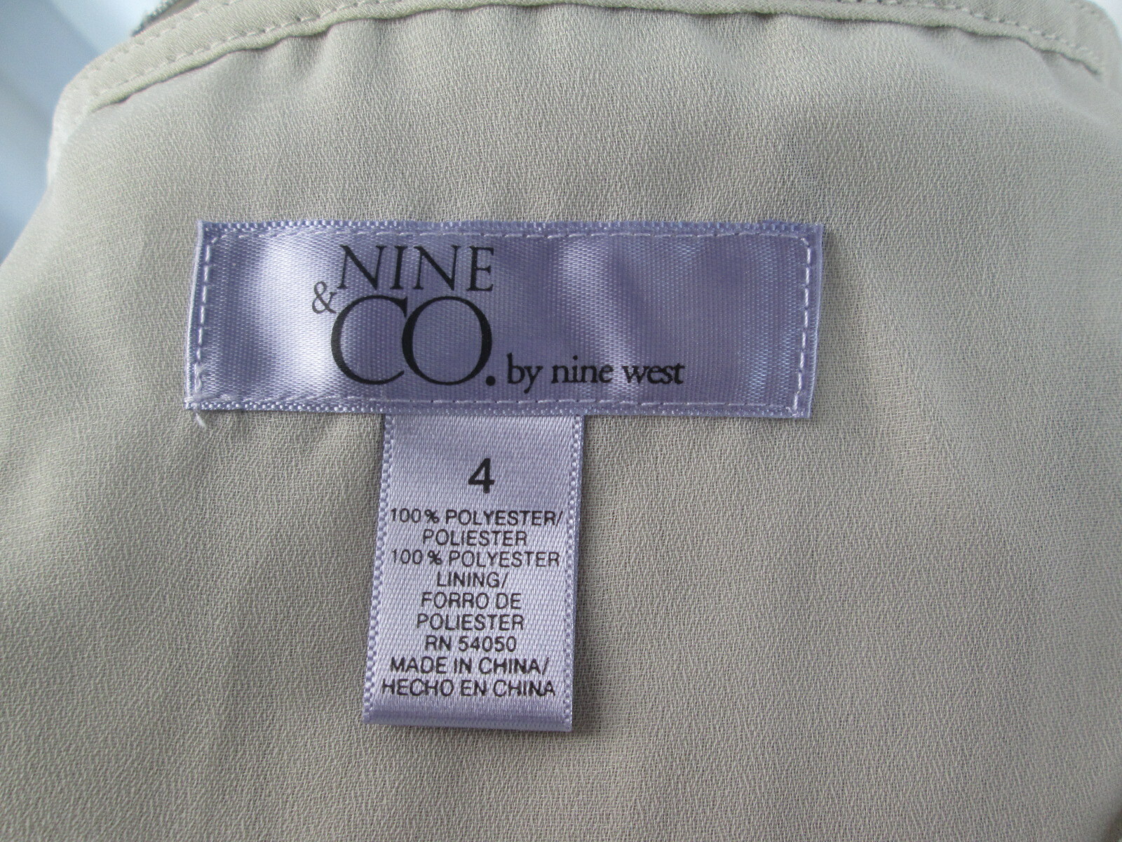 Nine West Nine & Co Crinkled Light Taupe Sleeveless T… - Gem