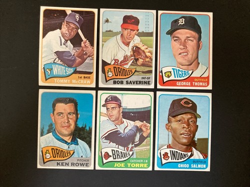 1965 Topps Baseball (6) Torre Rowe Salmon Thomas Saverine McCraw Nice ...