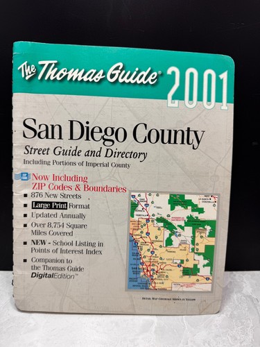 Thomas Guide 2001 San Diego County California Street Atlas Map Book ...