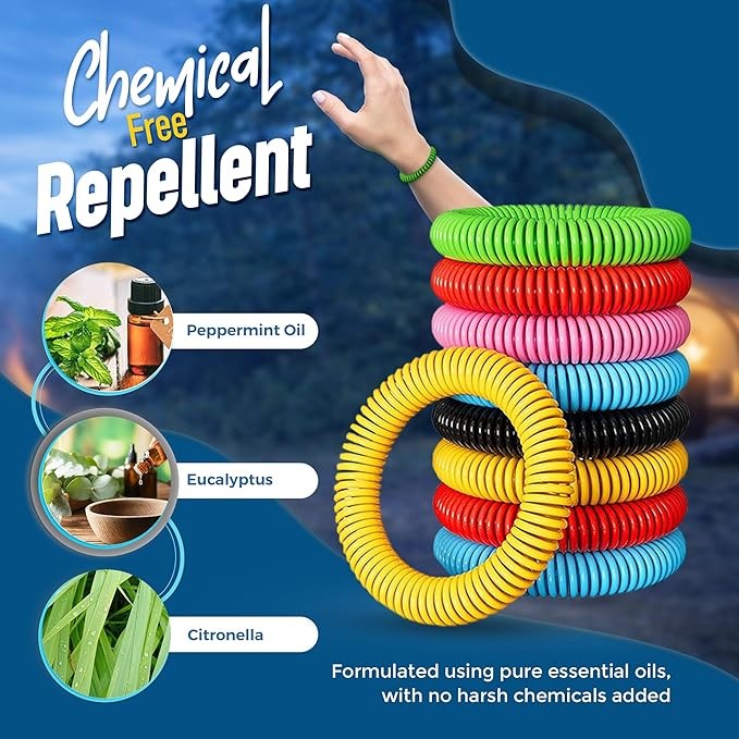 Mosquito Repellent Bracelet - 12 Bands, Triple Strength, Multi Coil ...