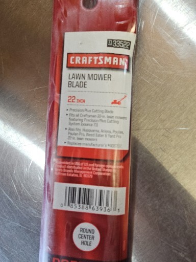 Craftsman 406707 22 and #8221 Precision Cut Lawn Mower Blade for sale ...