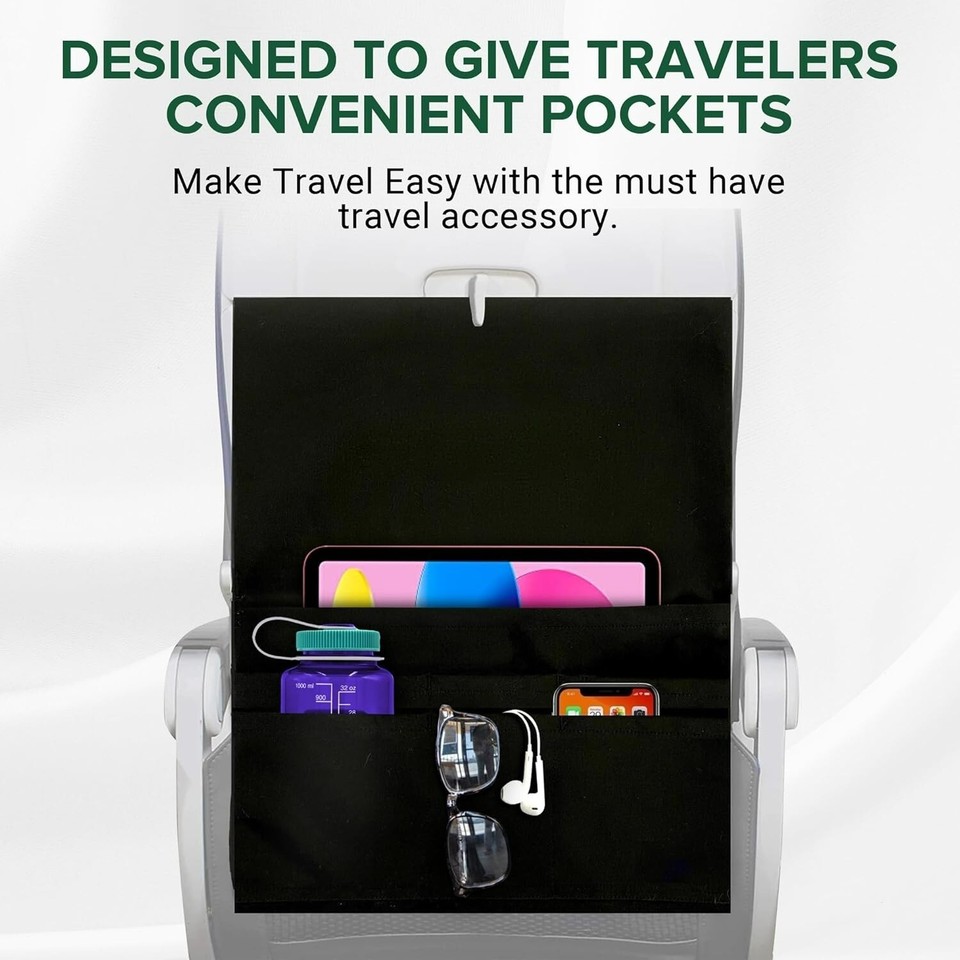 Travel Essentials Airplane Tray Table Cover with Pocket Organizer for ...