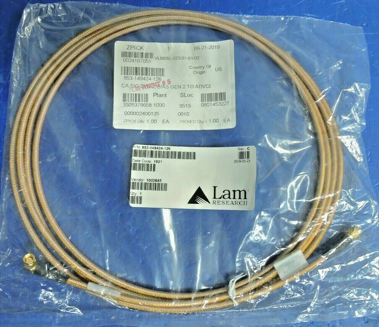 Neu Lam Research 853-149424-126 Bias RF Generator Sich Advci Kabel Sig ...