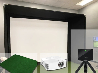 Golf Simulator Package - with Screen, Projector, Mat, Sensor and ...