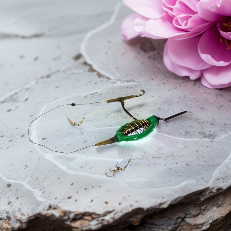 Karpfen-Angelfallenkorb, Langleinen-Karpfen-Nistgerät mit Sinker (grün ...