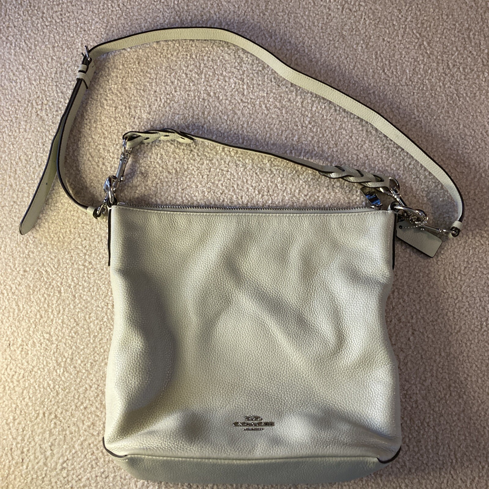 Coach Abby Duffle Chalk Soft Pebbled Leather Shoulder… - Gem