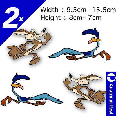 Road Runner and Wile E Coyote Chasing Funny Cartoon, ACME Stickers ...