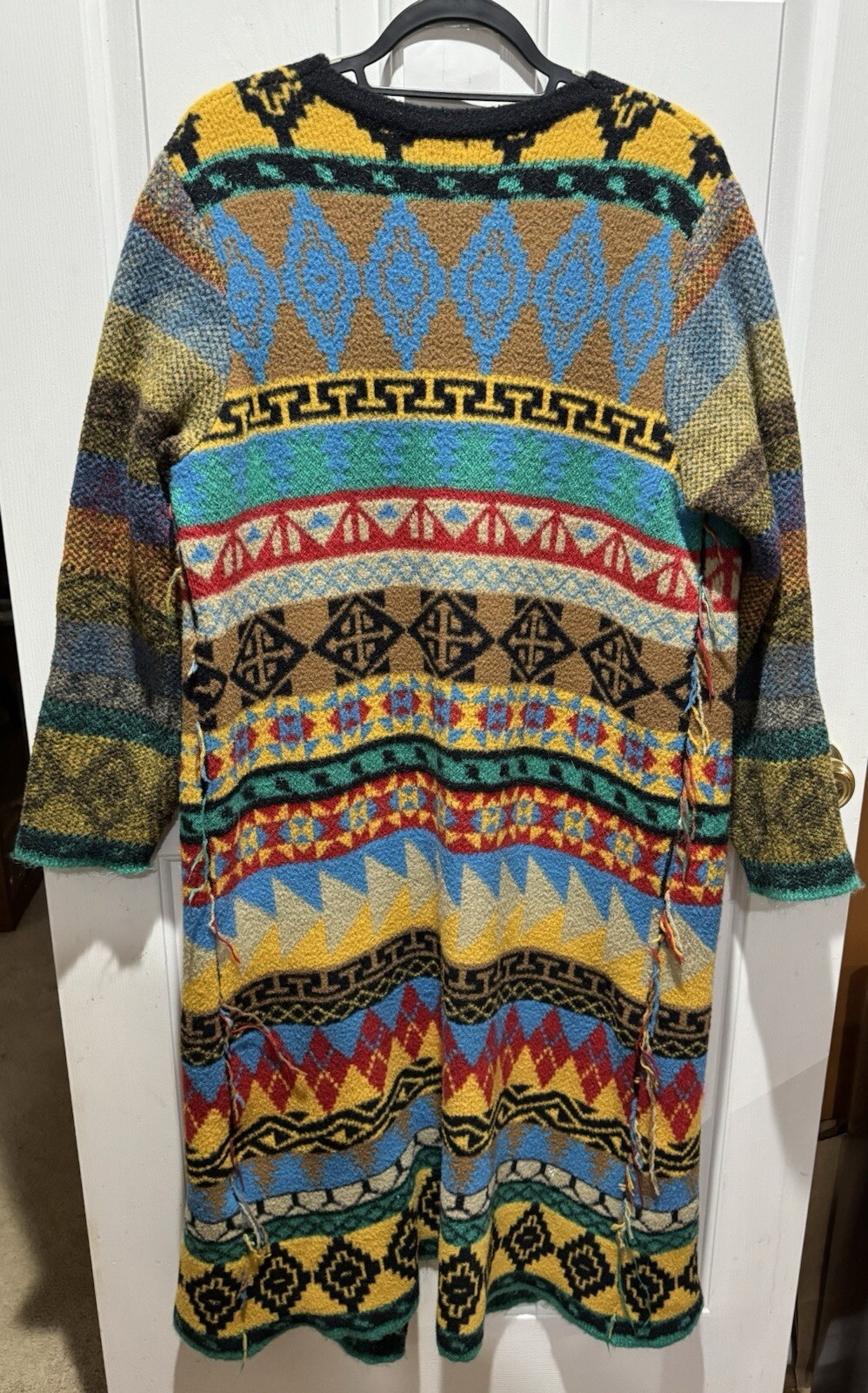 Akep Women's 40 Aztec Boho Festival Knit Sweater Duster Long Cardigan ...