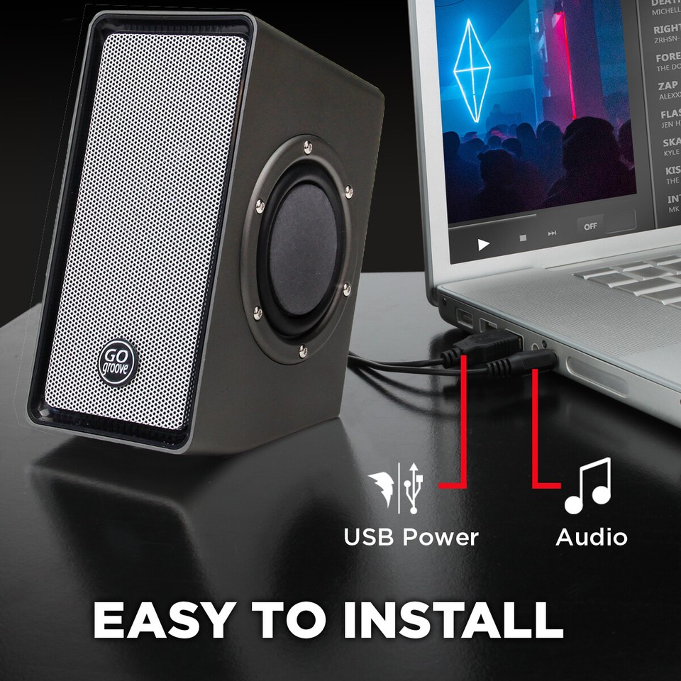 GOgroove SonaVERSE O2 USB Powered Computer Speakers with Dual Passive ...