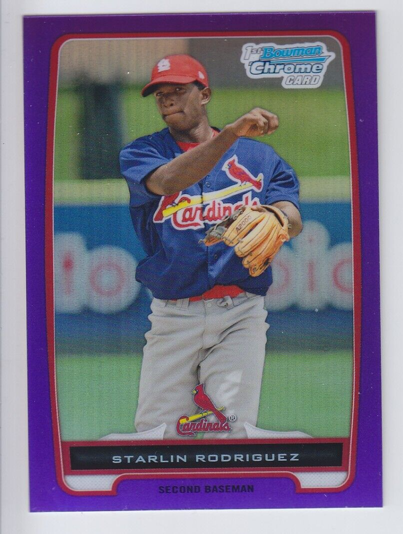 2012 TOPPS BOWMAN CHROME STARLIN RODRIGUEZ RC /199 PURPLE REFRACTOR ...