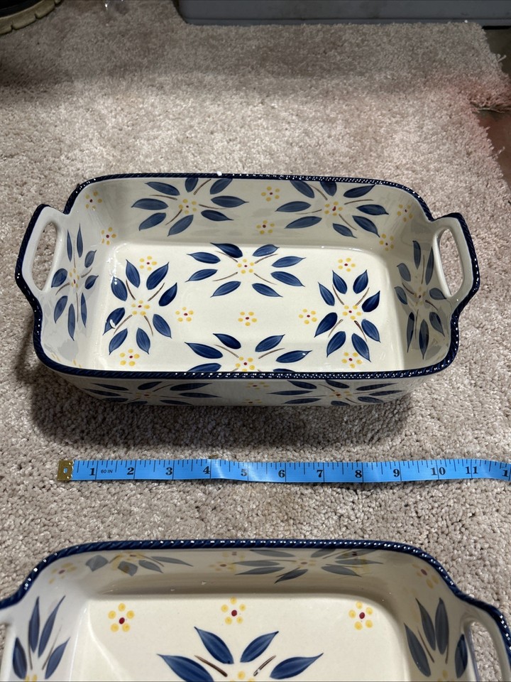 Temp-tations temptations bakeware Old World Blue Set Of 2 Bakers | eBay