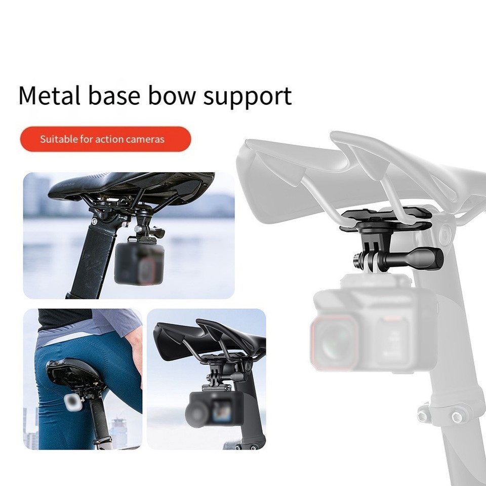 Metal Bike Seat Bracket with Mount for Action Cameras Easy Setup Black ...