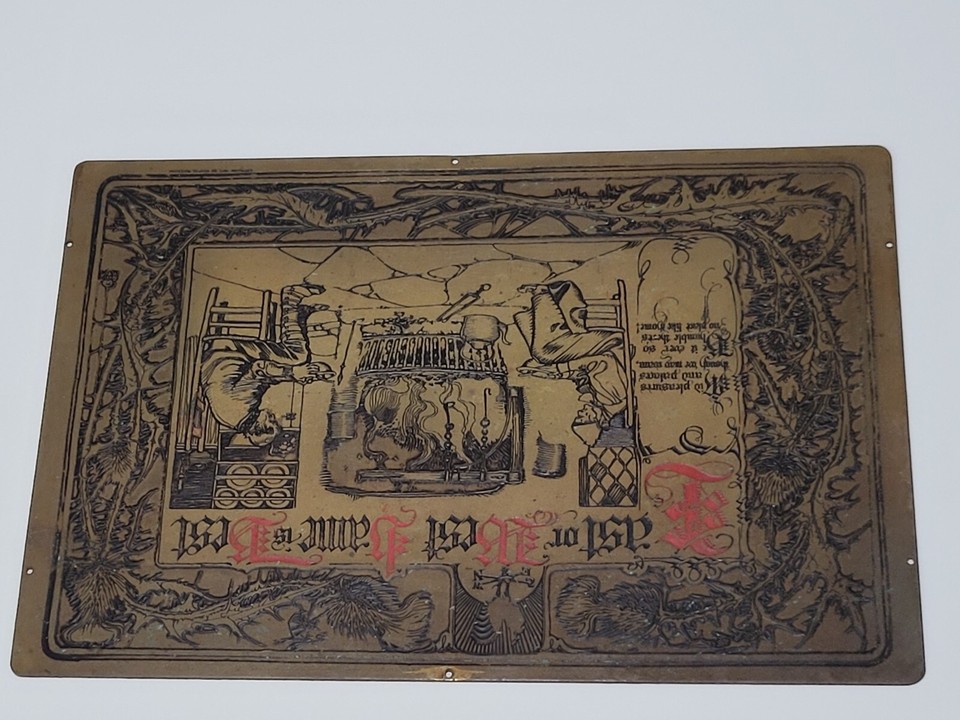 1902 George Rutledge Arts and Crafts Brass Etching East Or West Home Is ...