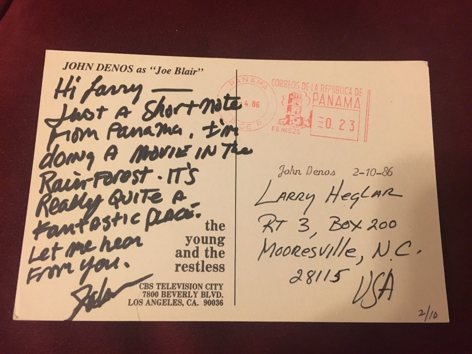 John Denos ~ 4x6 Hand Signed Autograph ~ Young & The Restless | eBay