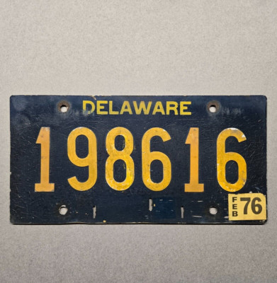 🐾1958 DELAWARE "PASSENGER" LICENSE PLATE (198616) RIVITED NUMBERS (W/76 ...
