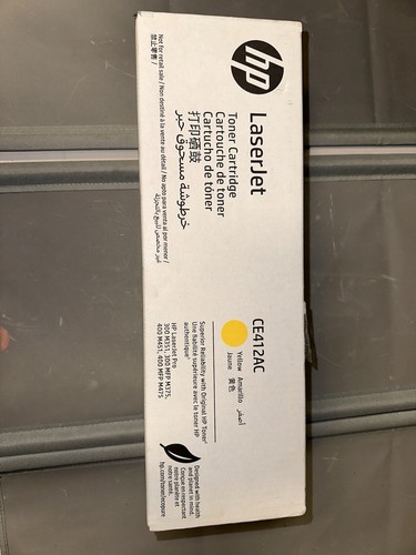 HP Yellow LaserJet Toner Cartridge CE412AC, New in Box | eBay