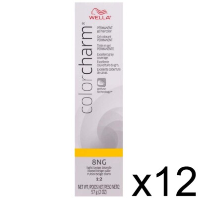 SALON HAIR WELLA COLOR CHARM PERMANENT DYE GEL 8NG LIGHT BEIGE BLONDE ...