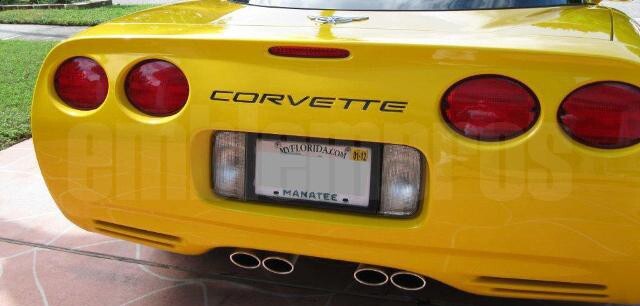 3Pc Fits 1997-2004 C5 Corvette Emblem Crossed Flags Rear Letters Badge ...