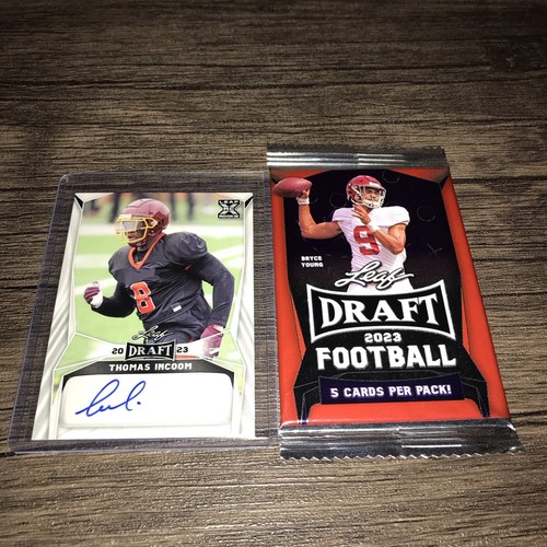 23 Leaf Draft Auto-Thomas Incoom-Denver Broncos & Central Michigan LB ...