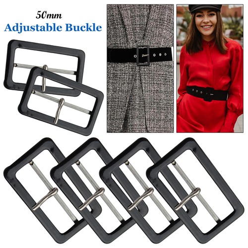 Black Coated Covered Adjustable Buckle DIY Jackets & Coat Belt Bag ...