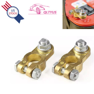 Brass Top Post Battery Terminals Clamp Battery Terminal Connectors Set ...
