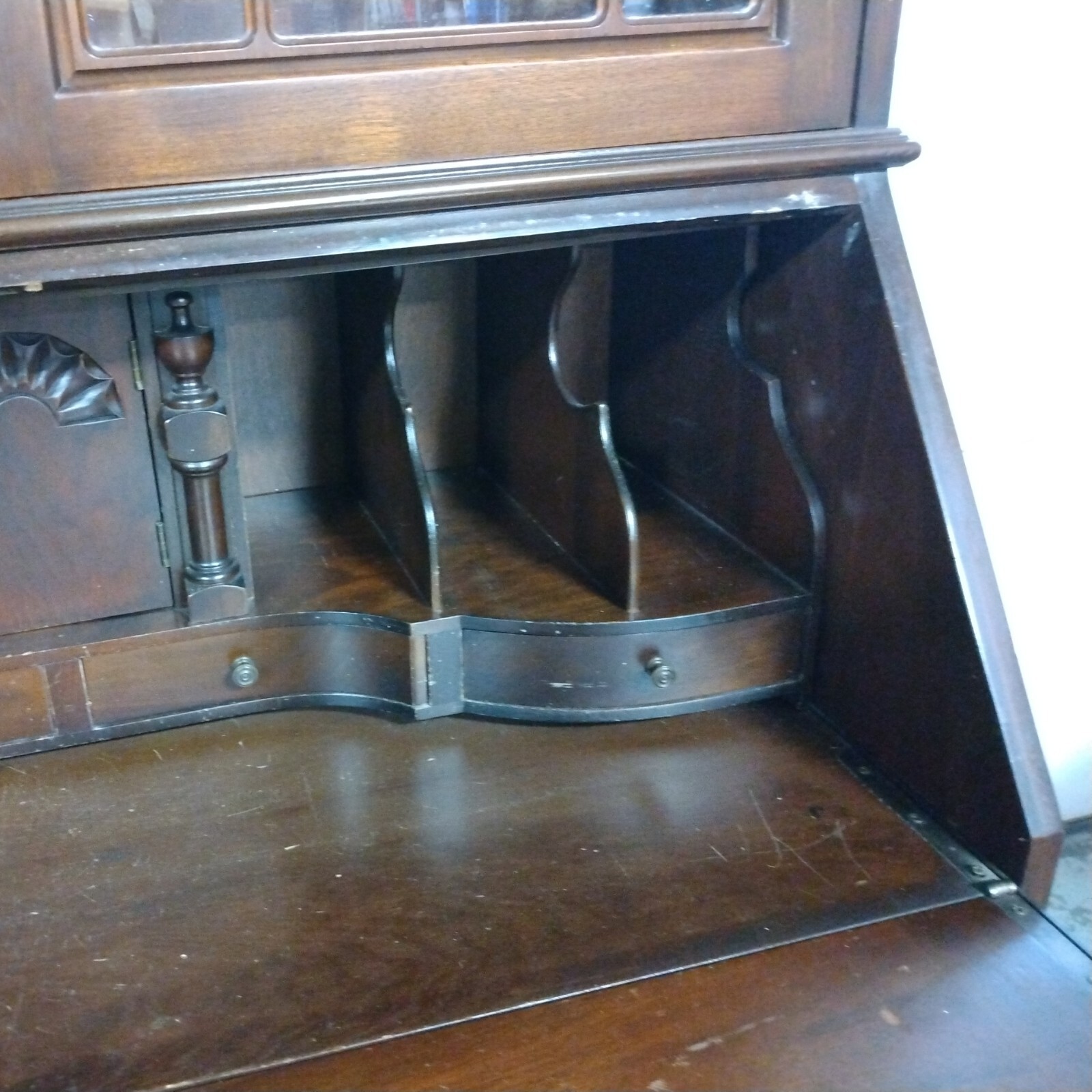 Antique Maddox Walnut Secretary Cabinet Desk w/Key & Working Locks ...