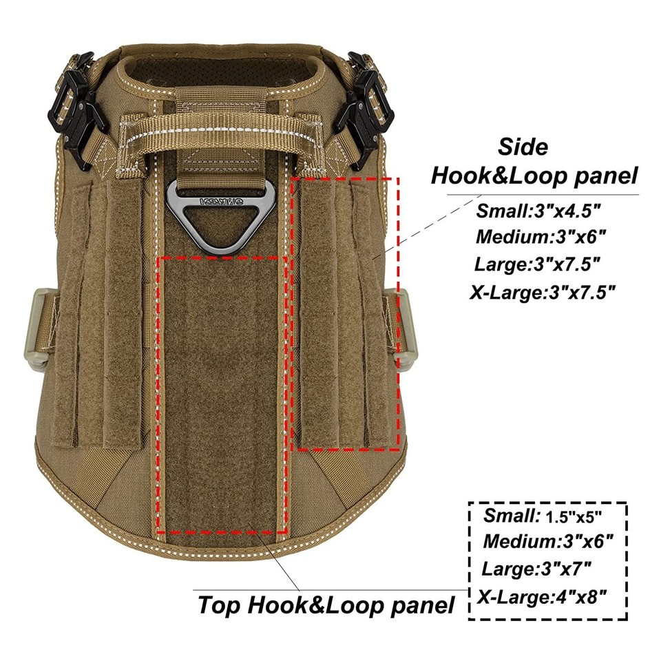 ICEFANG GN1 Reflective Tactical Dog Harness Medium Sized, MOLLE K9 Dog ...