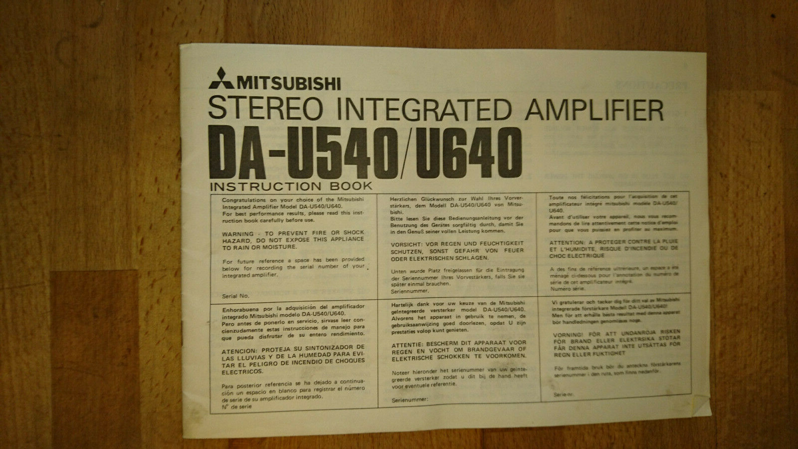Mitsubishi DA-U540 / U640 Bedienungsanleitung Operating Instuctions ...