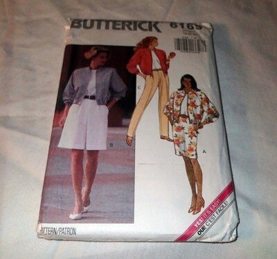 BUTTERICK PATTERN 6169 MISSES JACKET TOP SKIRT PANTS SHORTS SIZE 18 20 ...