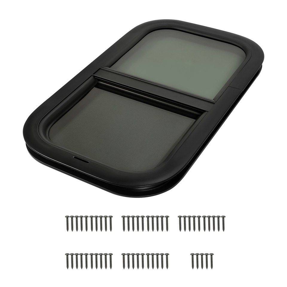 12" x 22" Vertical Slide RV Window w/Trim Ring & Mounting Kit For Cargo ...