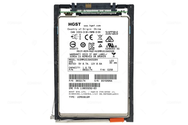 005051592 EMC SOLID STATE DRIVE 1.6TB 6/12G SAS FLASH 2.5 SFF SSD FOR ...