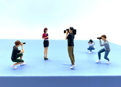 Miniature Human Figures. Photographer, Cameraman and News Anchor. 1:64 ...
