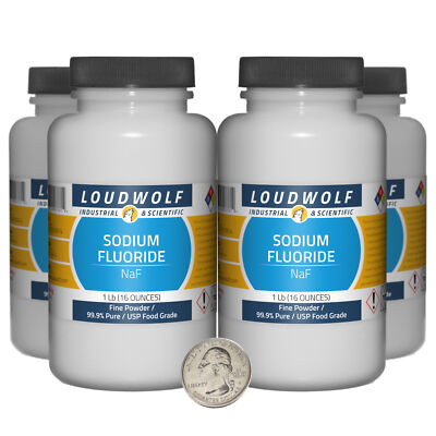 Sodium Fluoride / 4 Pounds / 4 Bottles / 99.9% Pure USP Food Grade ...