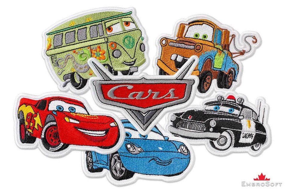 Cars Collection Set 6 Funny Cartoon Characters Embroidered Patches Iron ...