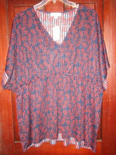 Weekend Suzanne Betro Plus New 3X Top Shirt Blouse Tunic Floral Cinched ...