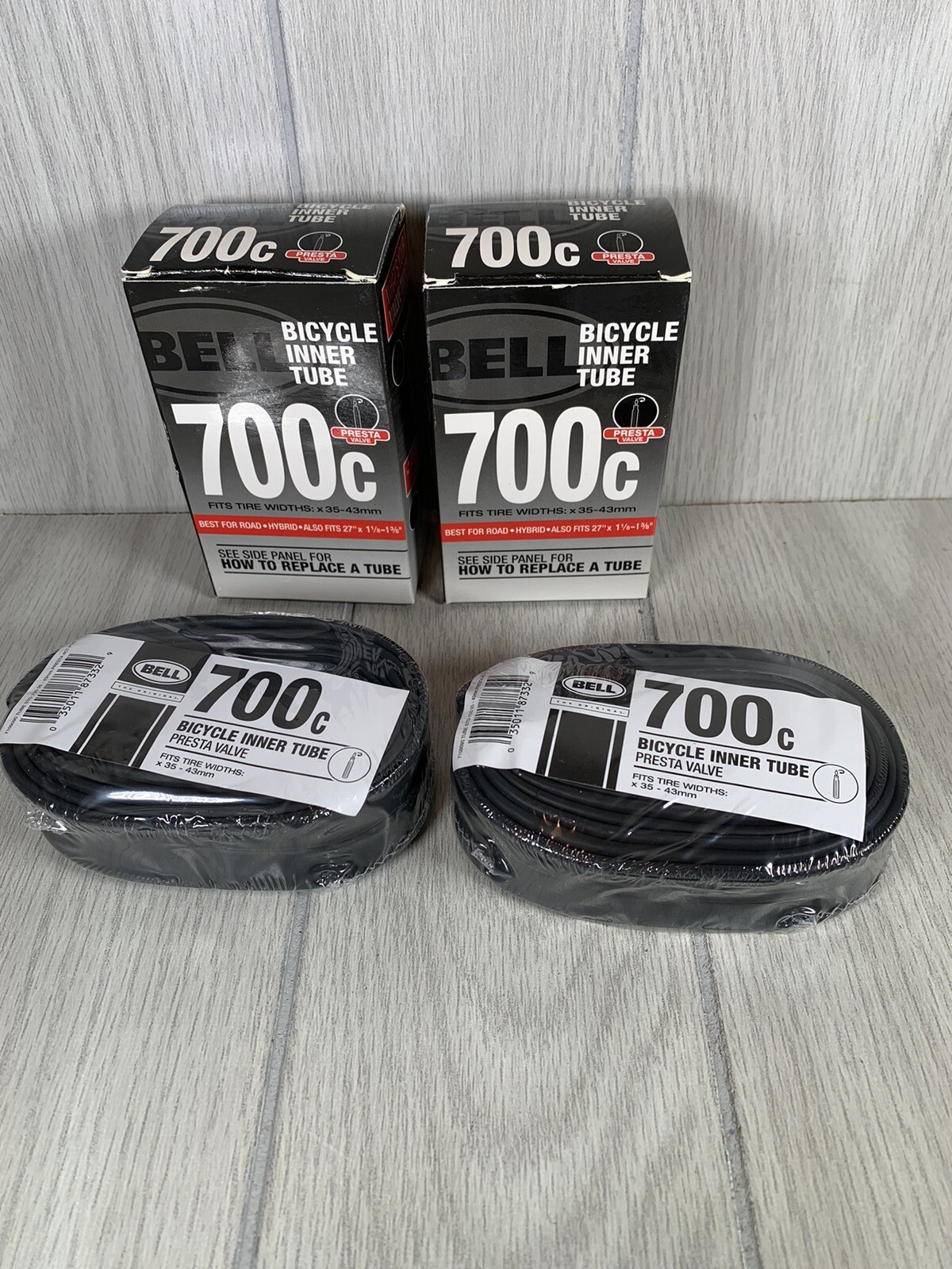 Bell 700c Bicycle Inner Tube Presta Valve Fit 35-43mm & 27"x 1 1/8"-1 3 ...