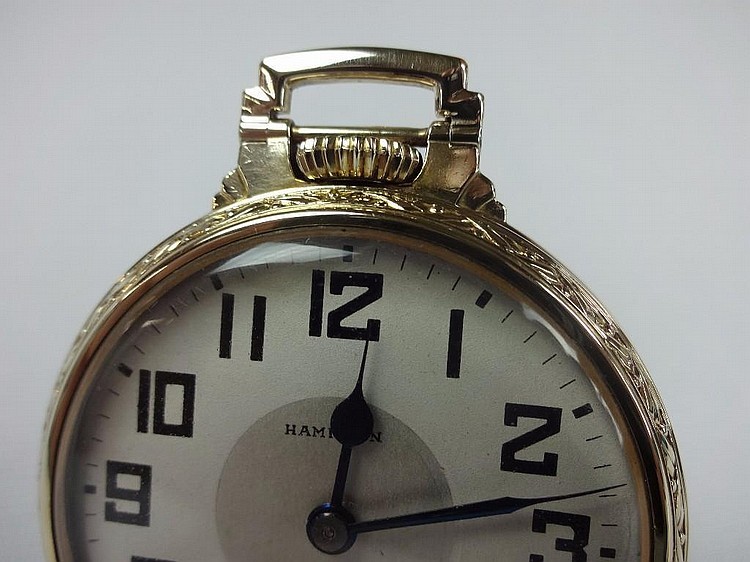 Hamilton 992E. High Grade Pocket-Watch, 21J. 16 Size, Y.G.F. "Minty" L ...