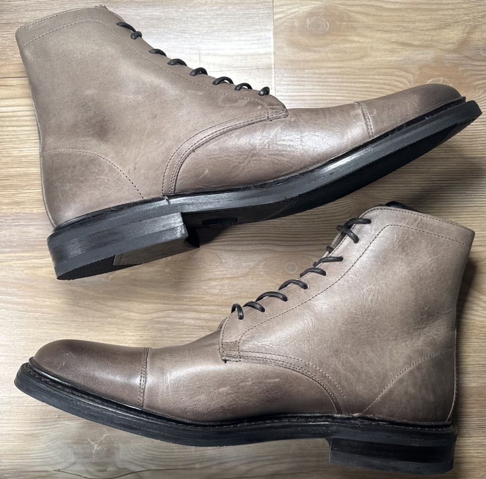 FRYE SETH STONE Leather Lace-up Cap Toe Dress Boots 3480611 Mens 11 ...