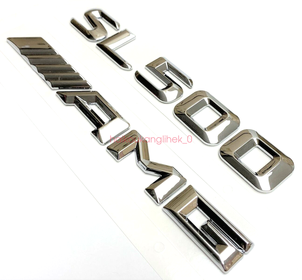 #1 SL500+AMG CHROME FIT REAR TRUNK EMBLEM BADGE NAMEPLATE DECAL NUMBERS ...