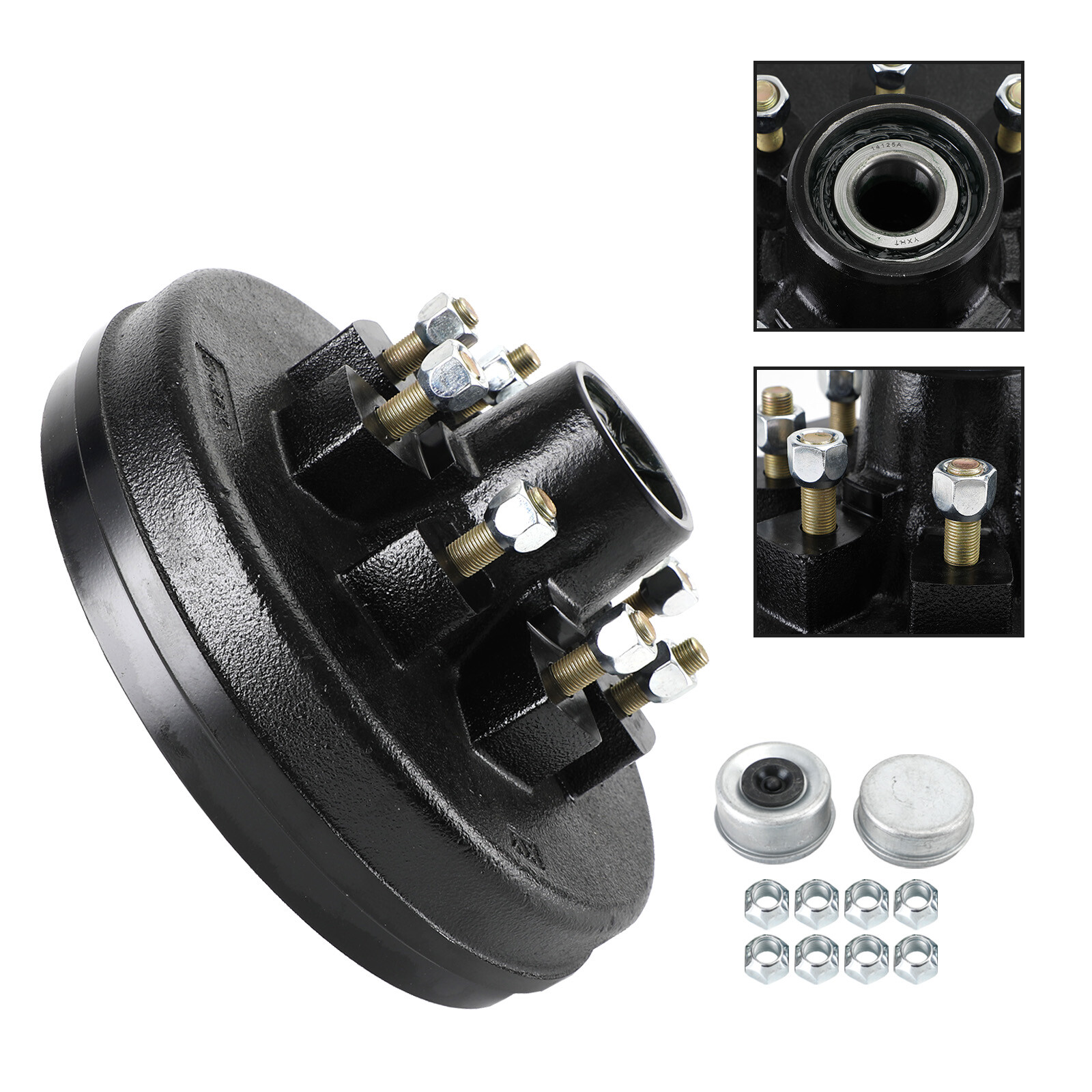 Grease Trailer Hub and Drum Assembly for 7K Axles - 12"-8on 6-1/2-Pre ...