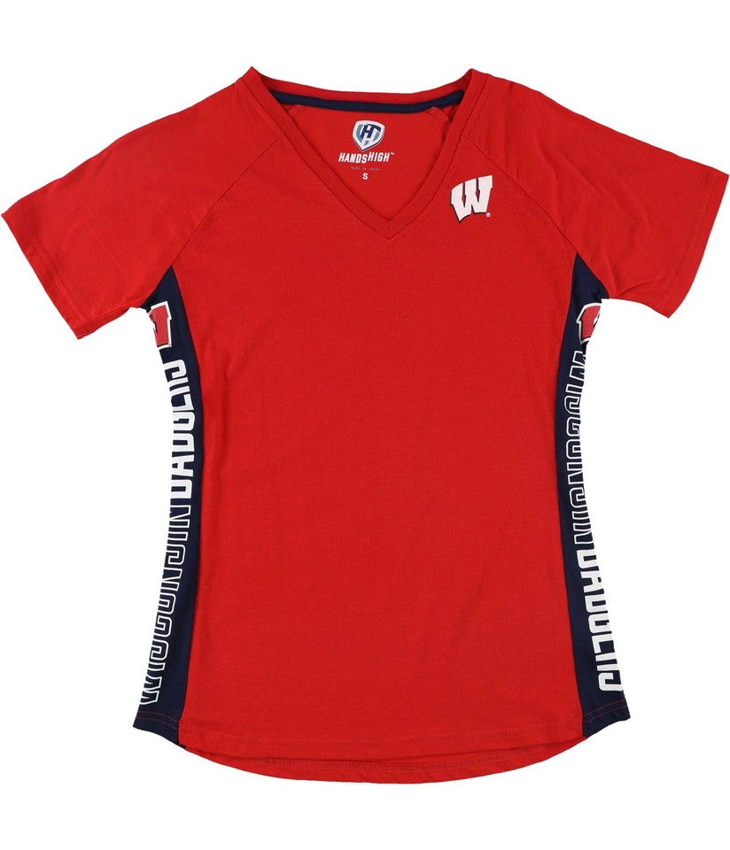 Hands High Womens Wisconsin Badgers Graphic T-Shirt, Red, Small | eBay
